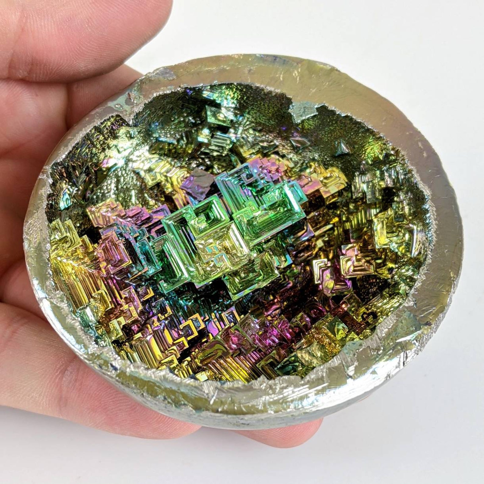 Rainbow Bismuth Geode Crystal Display Specimen Lab-grown - Etsy