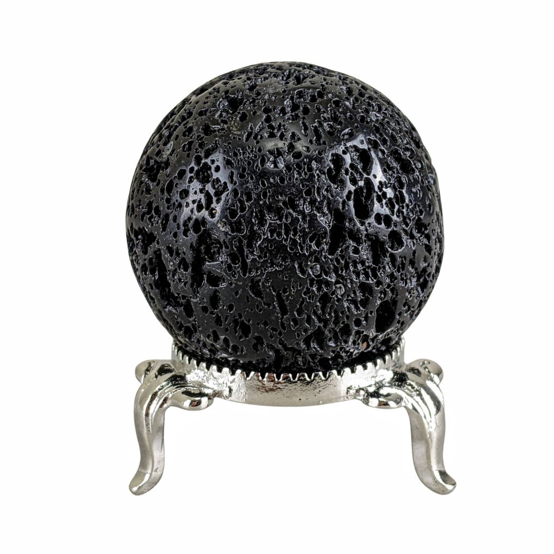 Polished Lava Sphere 1.5 Inch W/ Stand Crystal Ball Display - Etsy