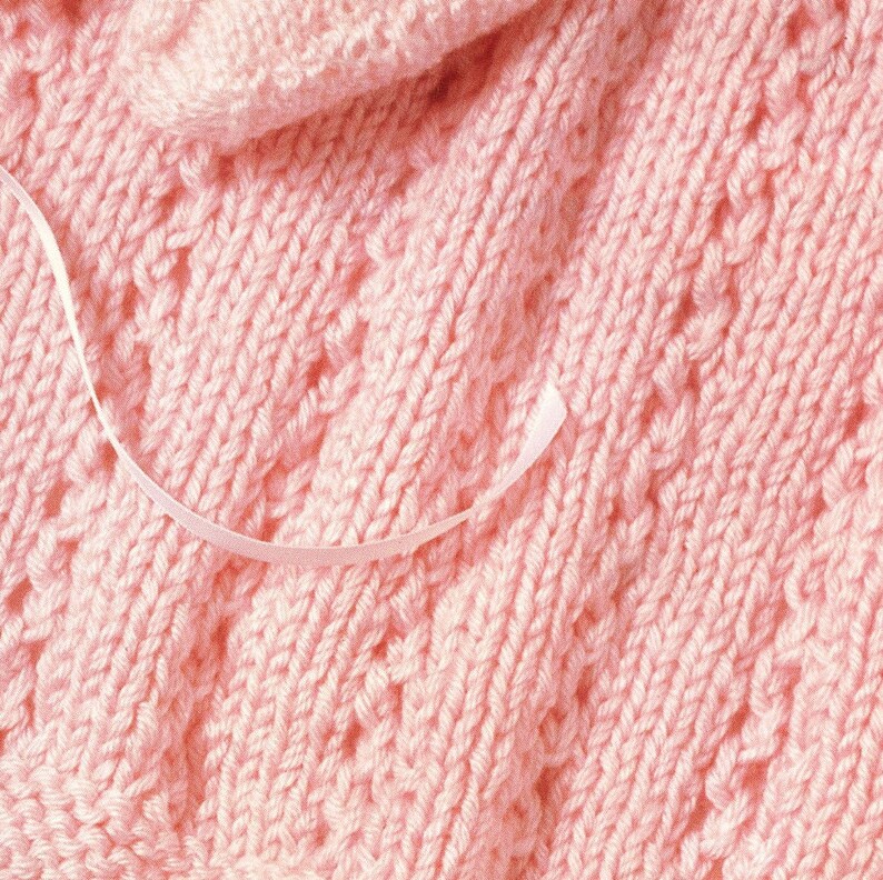 Perfectly Pink Knit Set Pattern for 6 Months Sacque Bonnet Booties ...