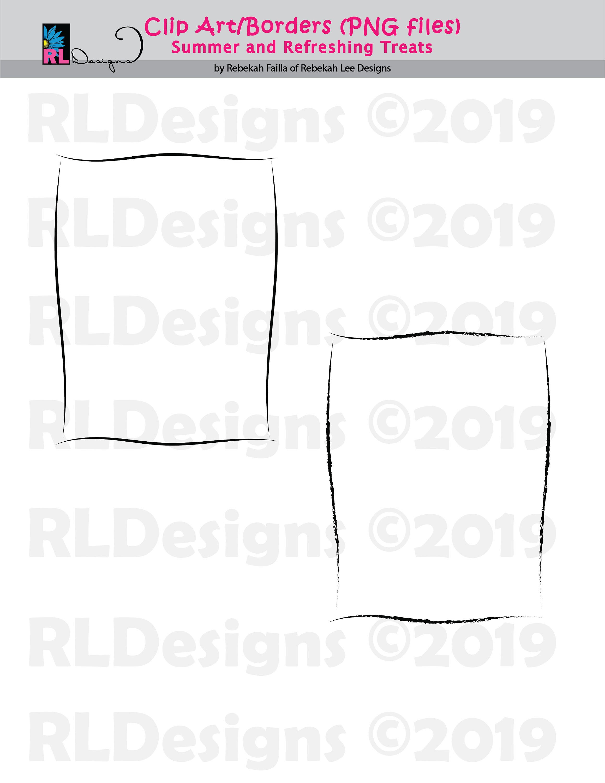 Clip Art Summer and Refreshing Treats/borders (PNG Images) - Etsy