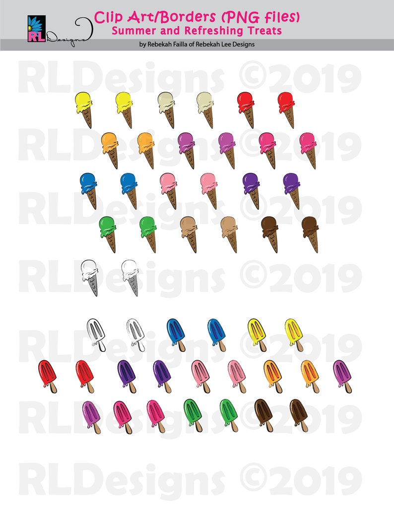 Clip Art Summer and Refreshing Treats/borders (PNG Images) - Etsy