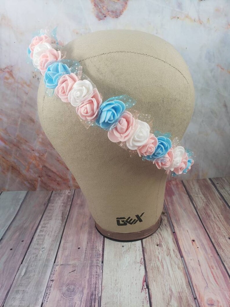 Trans Pride Flower Crown Queer Flower Crown Trans Pride - Etsy