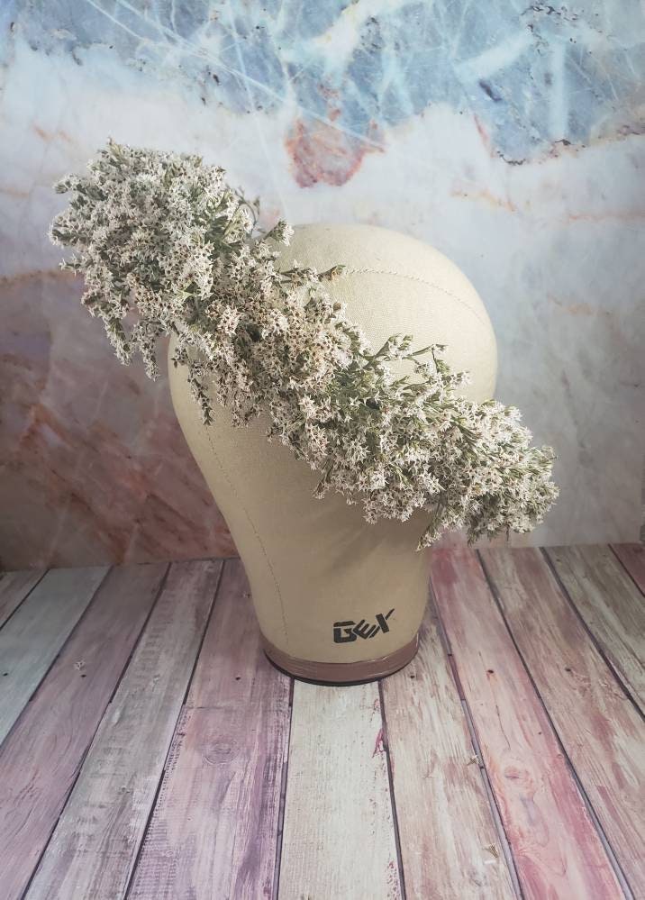 German Statice Flower Crown Custom Bridal Crown Rustic - Etsy