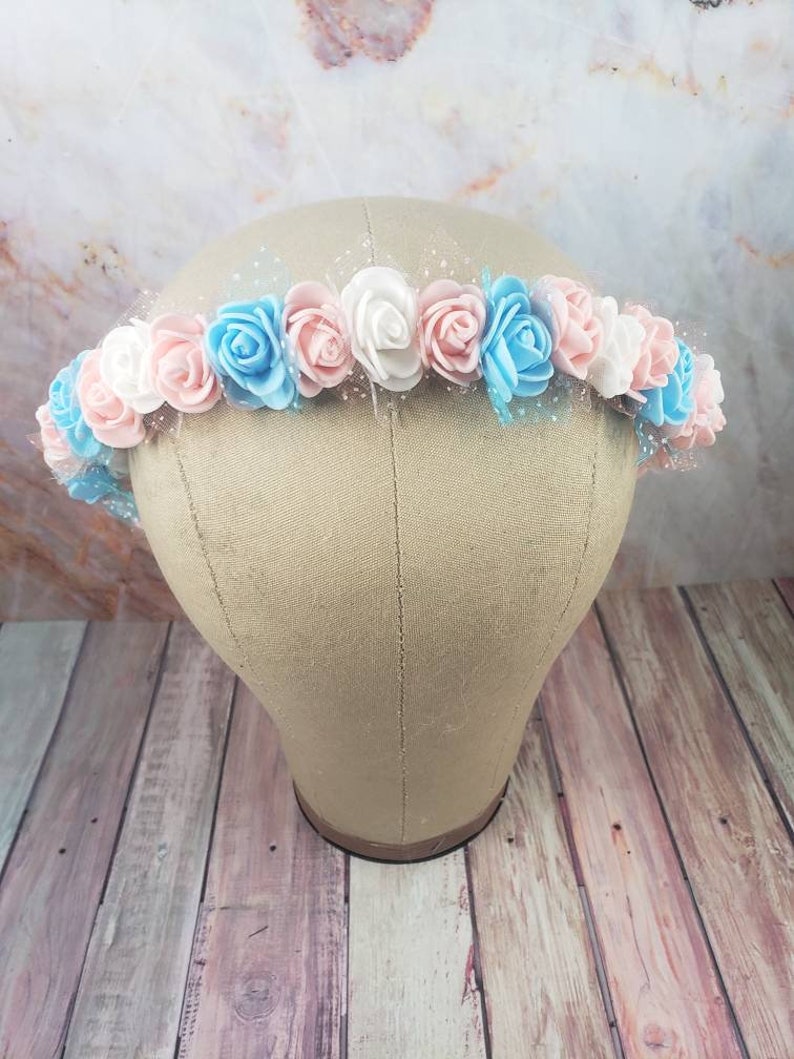 Trans Pride Flower Crown Queer Flower Crown Trans Pride - Etsy