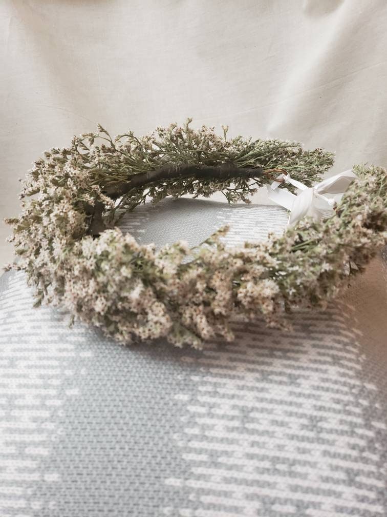 German Statice Flower Crown Custom Bridal Crown Rustic - Etsy