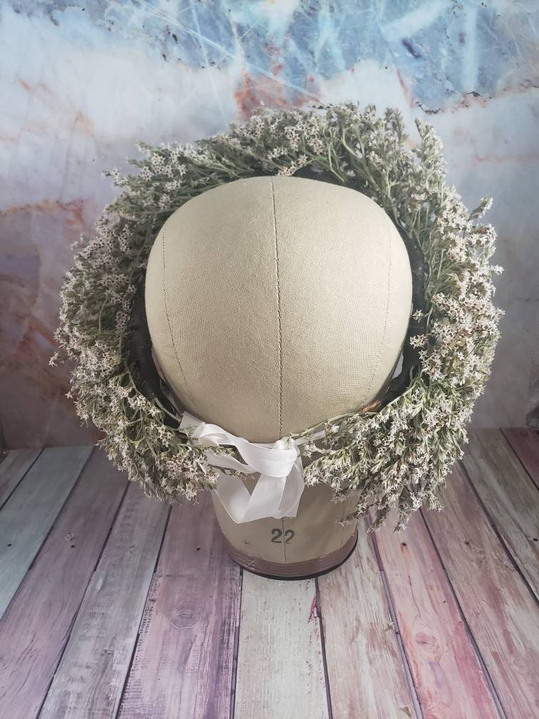 German Statice Flower Crown Custom Bridal Crown Rustic - Etsy