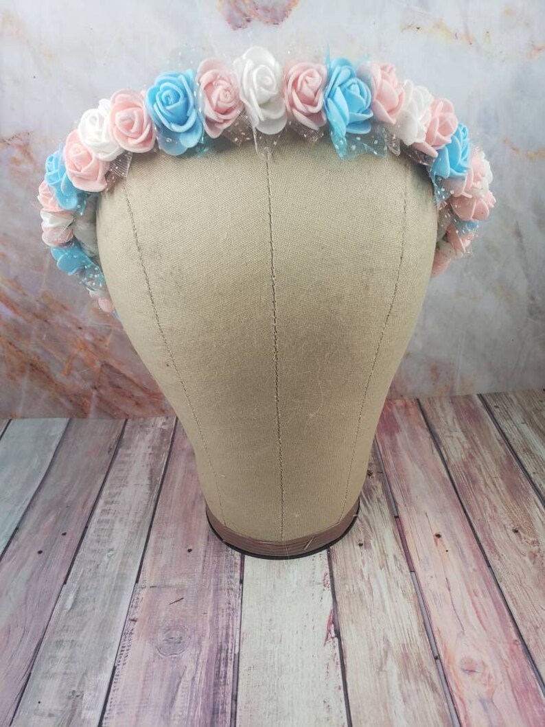 Trans Pride Flower Crown Queer Flower Crown Trans Pride - Etsy