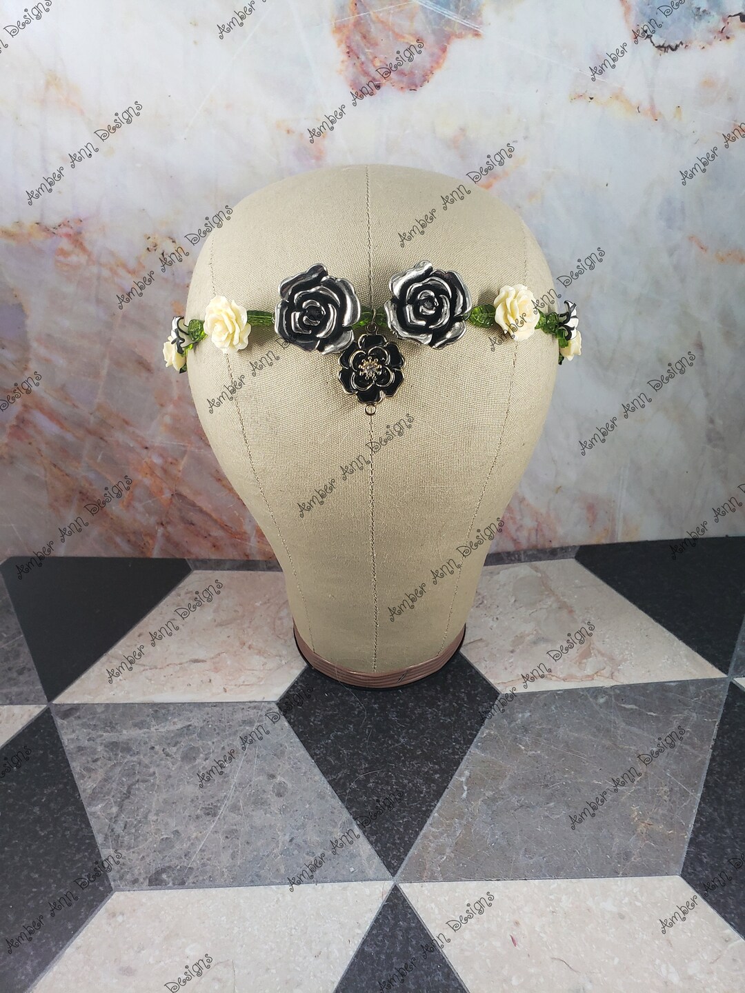 Gothic Headband, Bridal Forehead Band, Art Deco Headband, 1920s Bridal ...