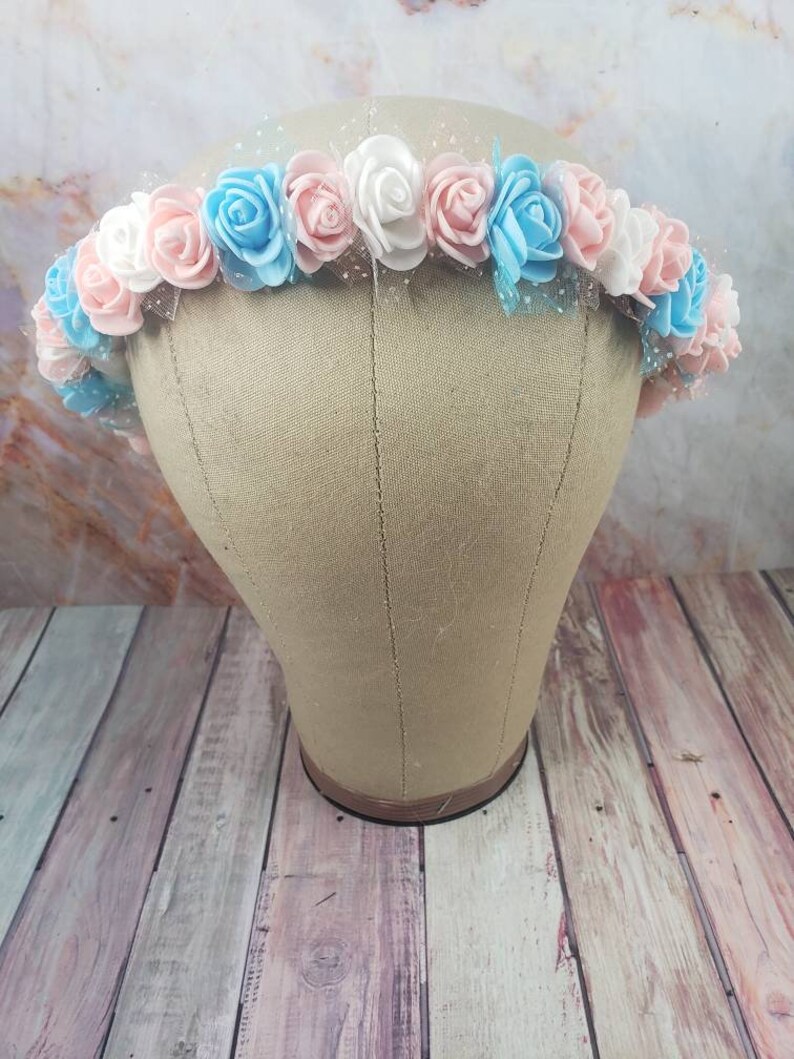 Trans Pride Flower Crown Queer Flower Crown Trans Pride - Etsy