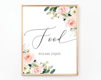 Food Sign Printable Blush Pink Floral Baby Shower Bridal - Etsy