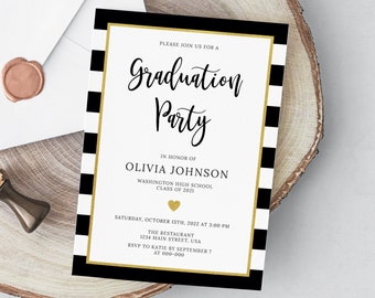 Formal Graduation Party Invitation Traditional Grad - Etsy