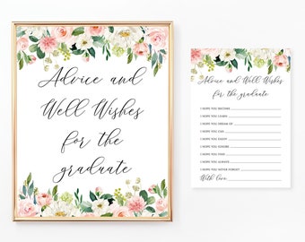 Advice and Well Wishes for the Graduate Sign and Cards | Etsy