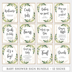 12 Baby Shower Signs Bundle Printable Signage Pack Baby | Etsy