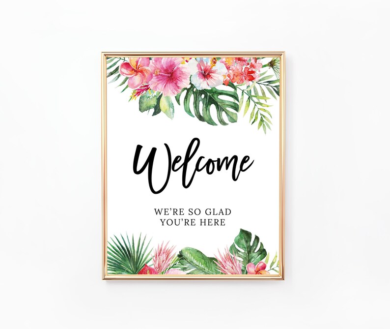 Tropical Welcome Sign Printable Welcome Sign Wedding - Etsy