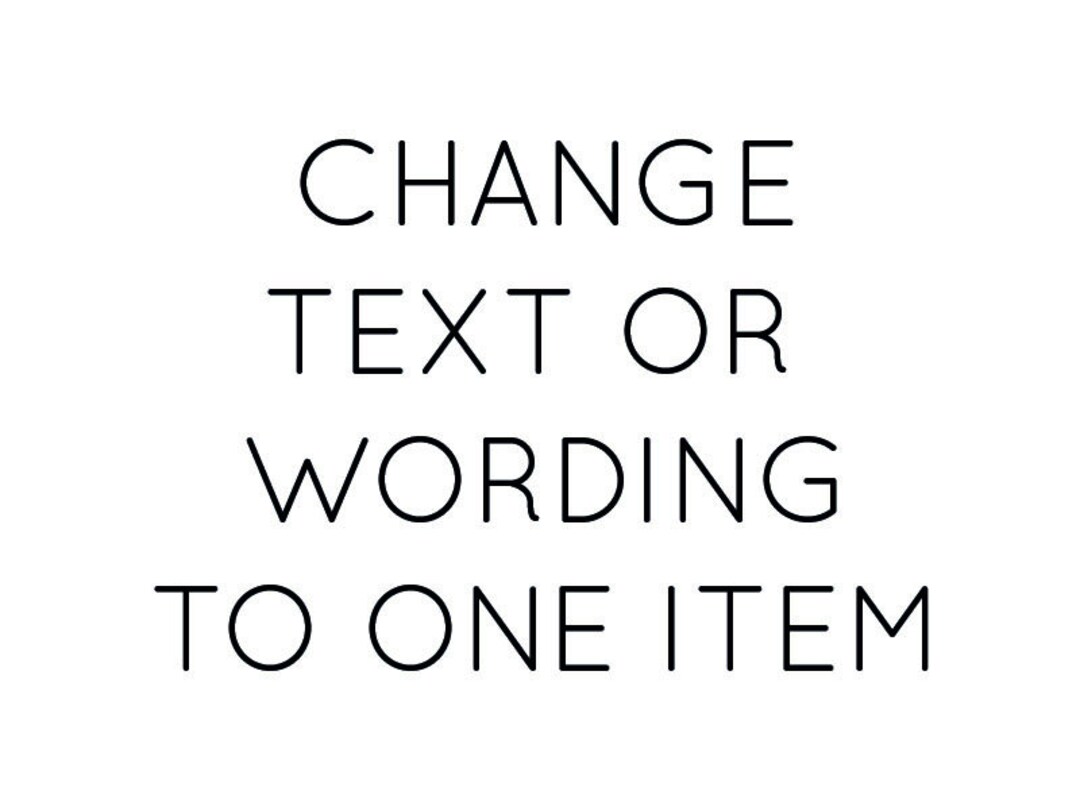 Change Text or Wording to One Item - Etsy