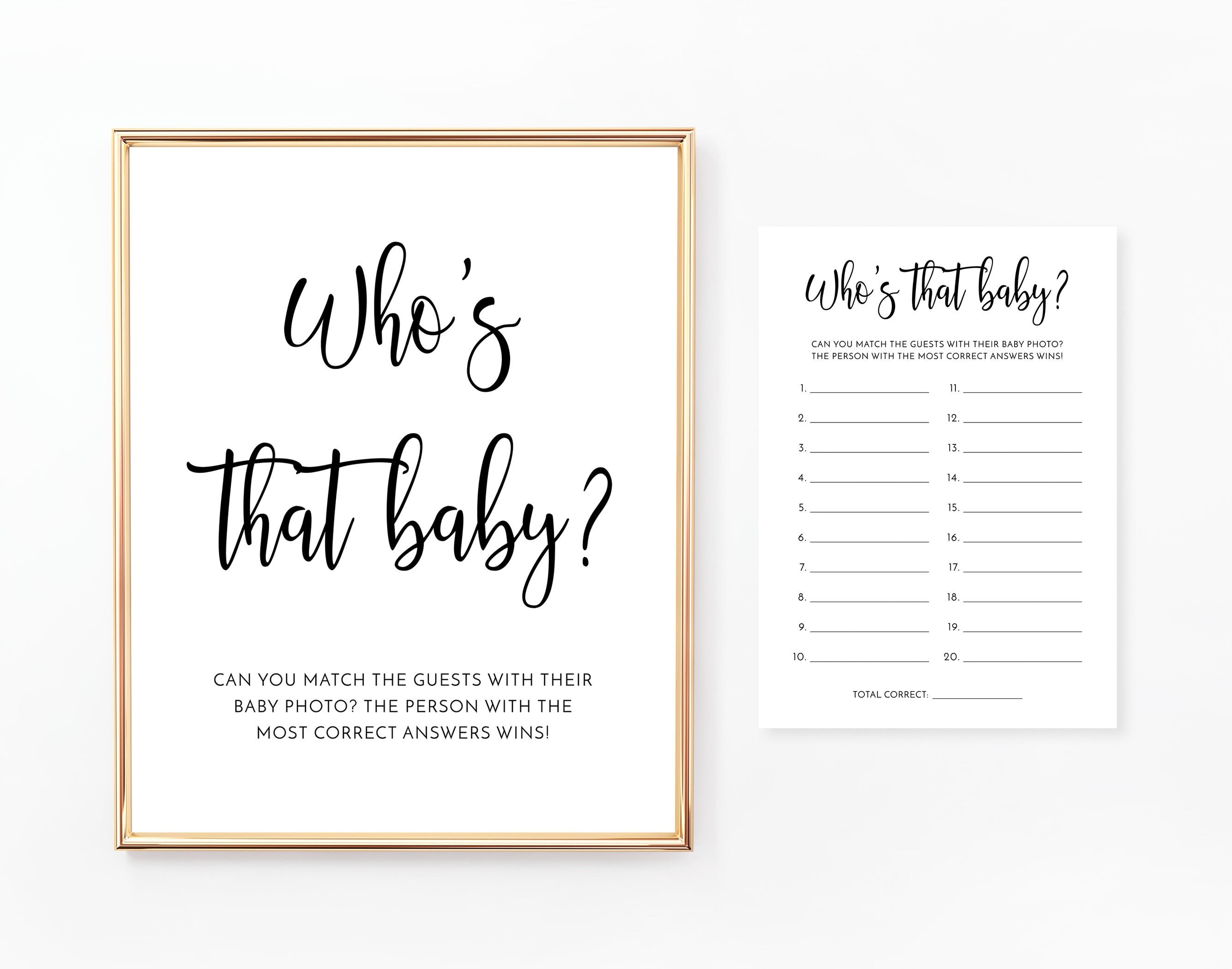 Who's That Baby Baby Shower Game Guess the Baby Picture - Etsy Australia