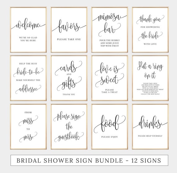 Wedding Shower Printable Signs Bubbles And Brews Shower RSVP