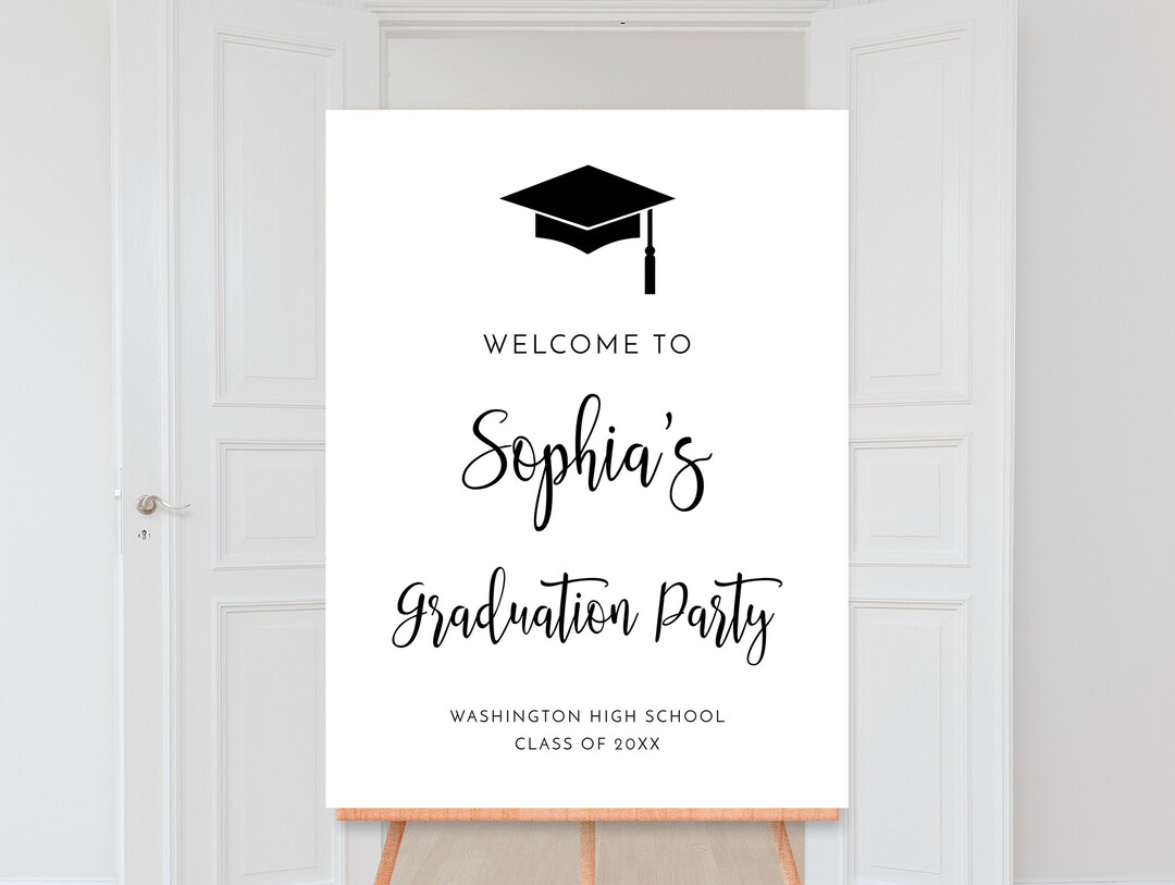 Graduation Party Welcome Sign, Printable Graduation Sign, Graduation ...