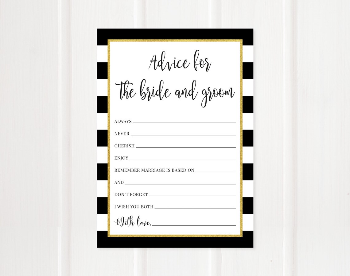 Advice for the Bride and Groom Bridal Shower Games Wedding - Etsy