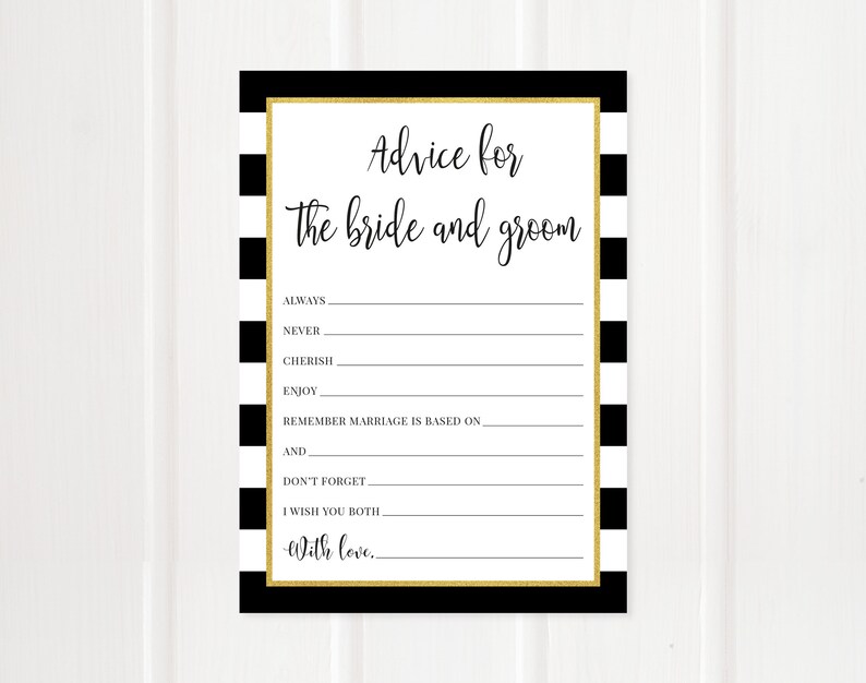 Advice for the Bride and Groom | Bridal Shower Games | Wedding Shower ...