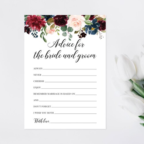 Advice for the Bride and Groom Printable Bridal Shower Game - Etsy