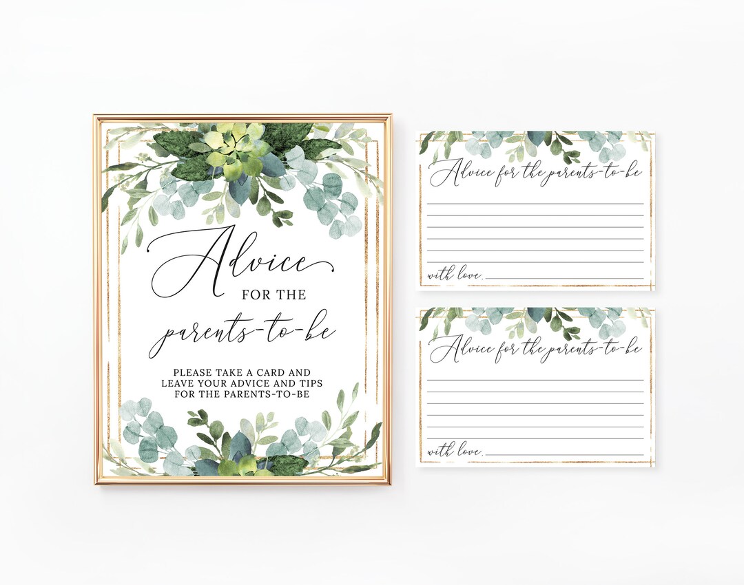 Advice for the Parents-to-be Sign and Cards, Advice Sign, Advice for ...