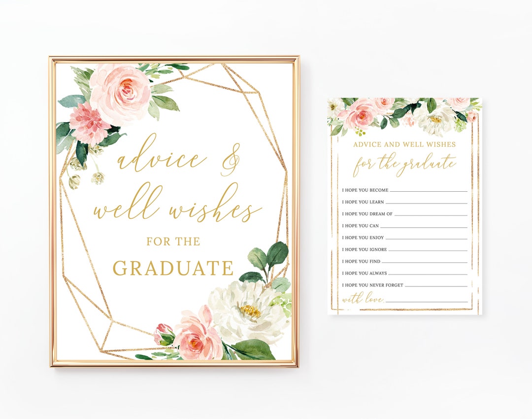 Advice and Well Wishes for the Graduate Sign and Cards, Printable ...