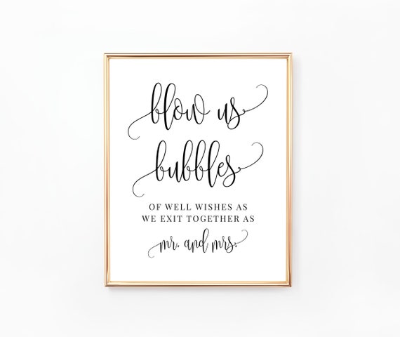 Wedding Bubbles Sign Blow Us Bubbles Sign Blow Bubbles of | Etsy