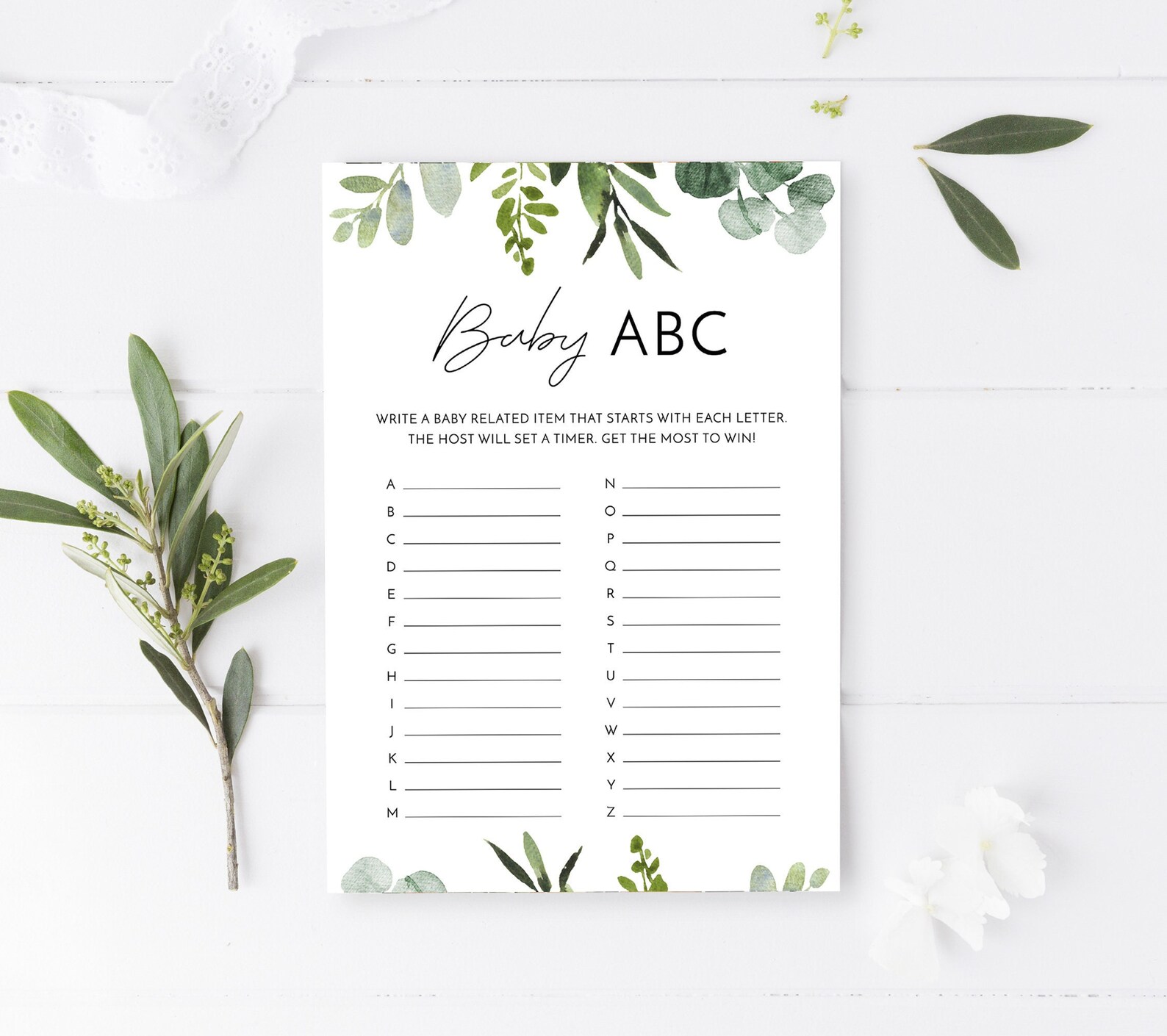 Baby ABC Game Baby Shower Games Baby Alphabet Baby ABC Fun - Etsy