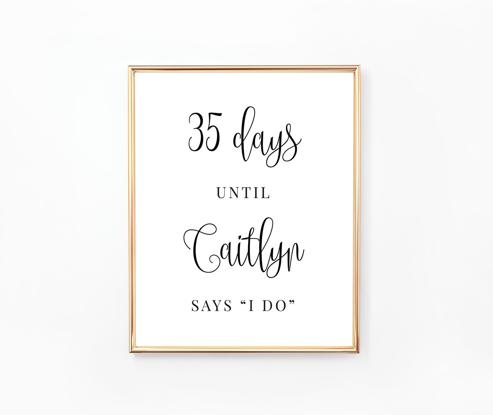 Days Until She Says I Do Sign Bridal Shower Sign Wedding | Etsy