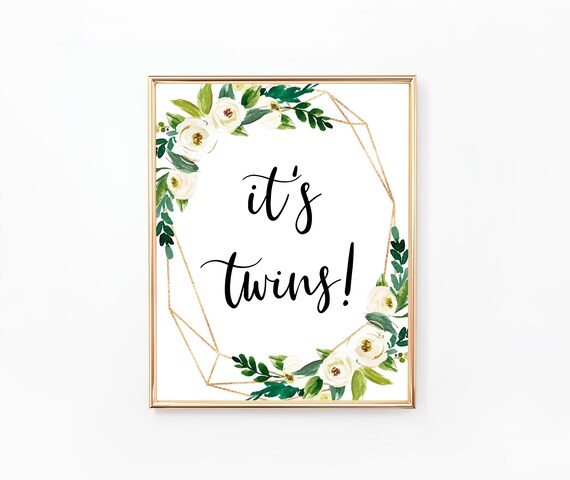 It's Twins Sign Printable Baby Shower Sign Twins Baby - Etsy