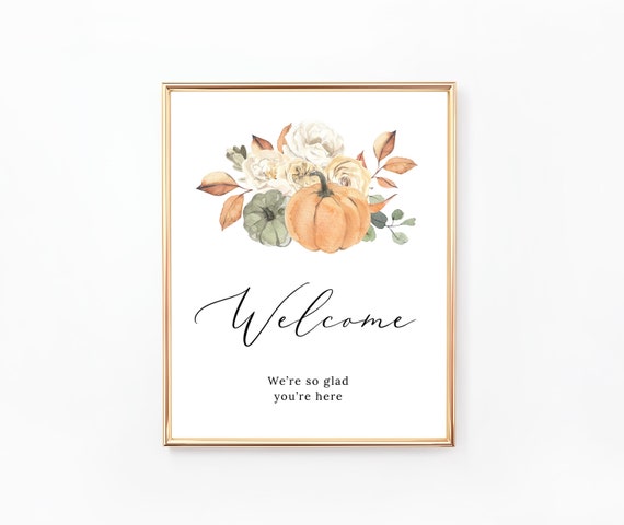 Fall Welcome Sign Printable Welcome Sign Wedding Reception - Etsy