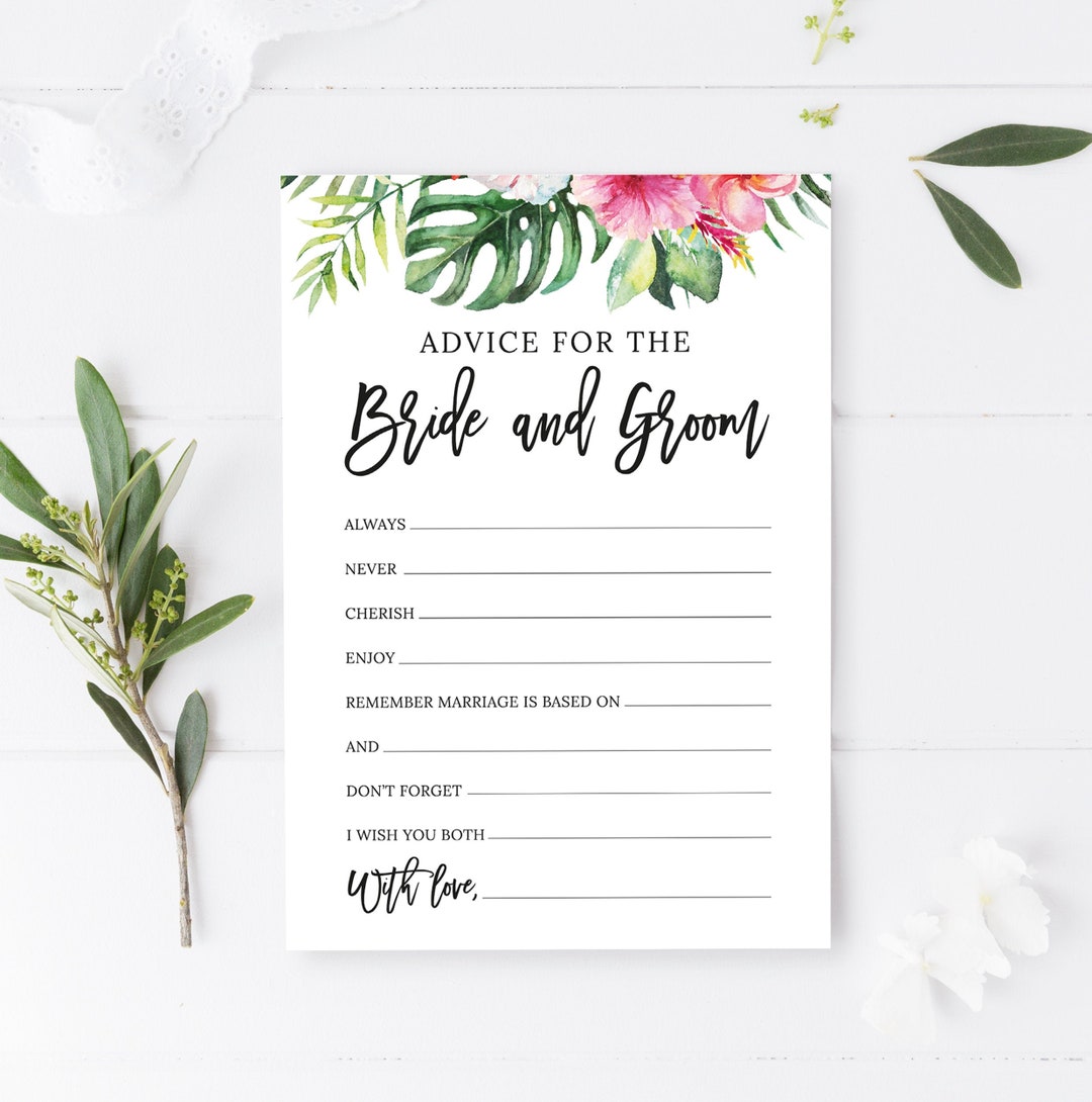 Advice for the Bride and Groom, Floral Bridal Shower, Wedding Shower ...