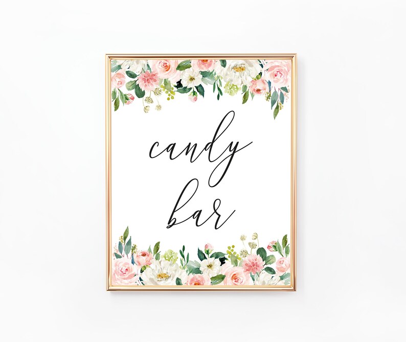 Floral Candy Bar Sign Printable Sign Dessert Bar Sign Candy - Etsy