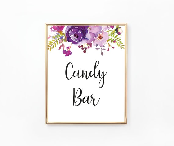 Candy Bar Sign Dessert Bar Sign Candy Buffet Sign Purple | Etsy