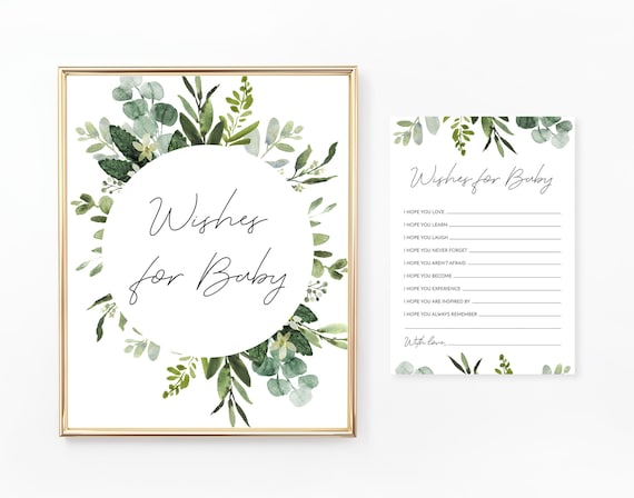 Wishes for Baby Sign and Cards Printable Wishes for Baby - Etsy