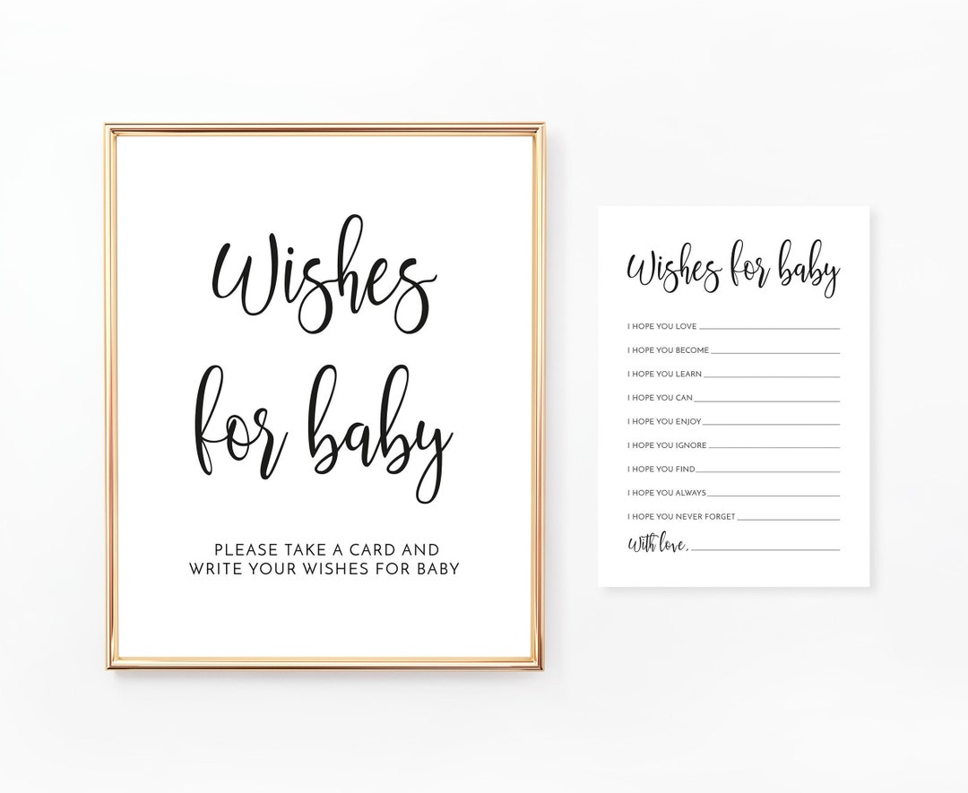 Wishes for Baby Sign and Cards, Wishes for Baby Printable, Baby Shower ...