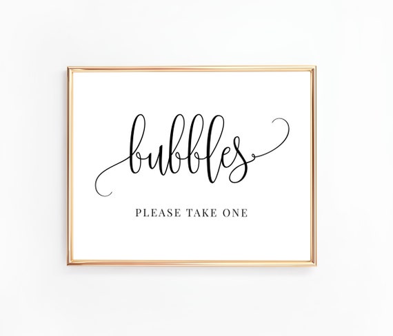 Wedding Bubbles Sign Bubbles Take One Sign Wedding Bubble | Etsy