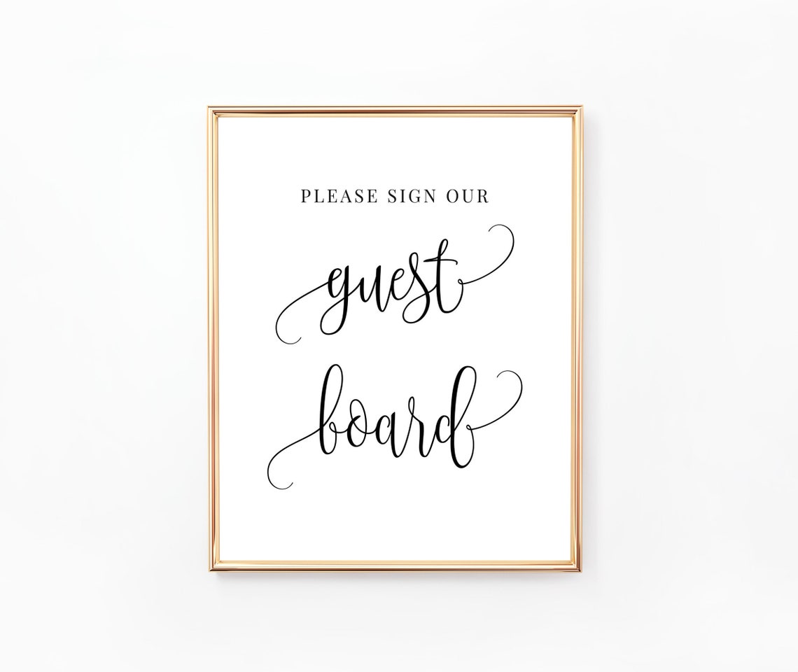 Please Sign Our Guest Board Sign, Wedding Sign, Printable Sign, Wedding ...