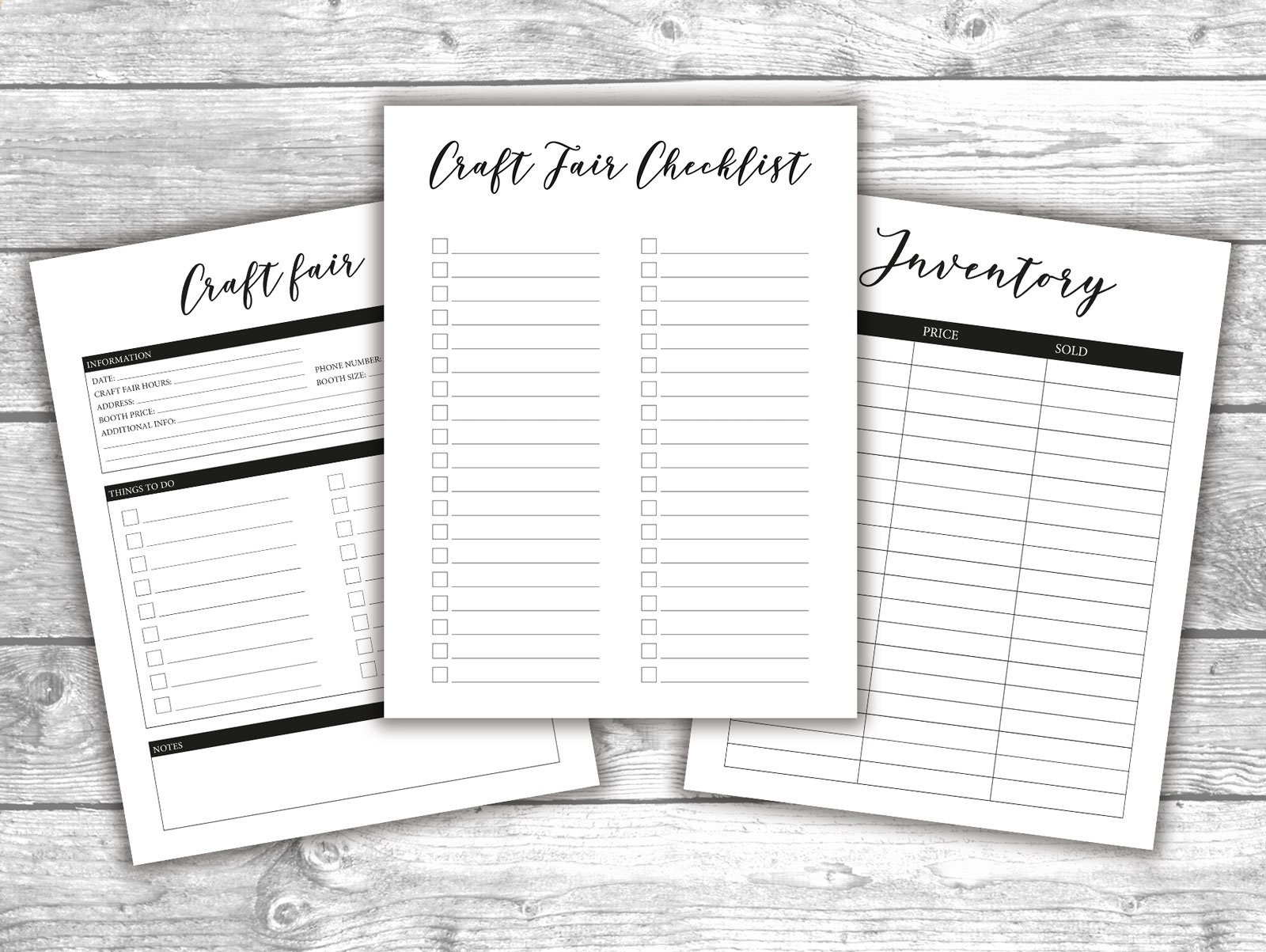 Craft Fair Planner Craft Show Templates Small Business | Etsy