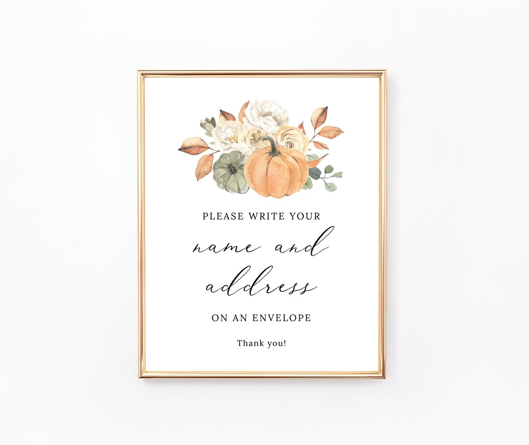 Please Write Your Name and Address on an Envelope Sign, Printable Sign ...