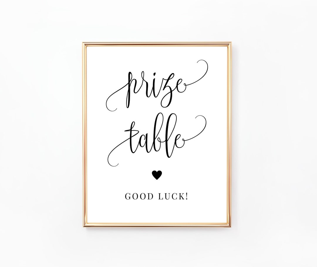 Prize Table Sign, Game Prizes, Gift Table Sign, Wedding Sign, Bridal ...