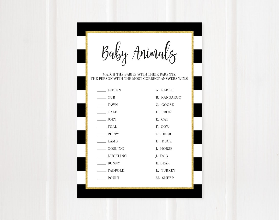 Baby Animals Game, Guess Baby Animals, Baby Shower Games and Activities ...