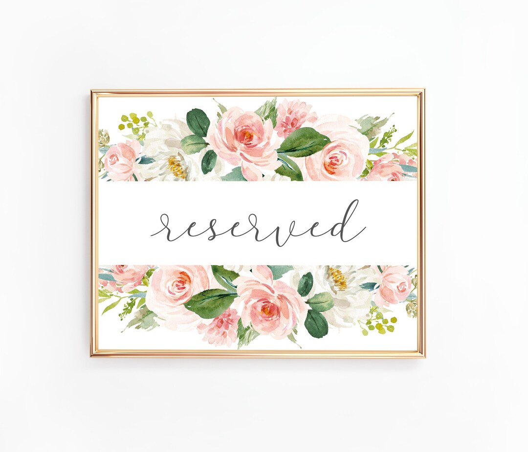 Floral Reserved Sign, Printable Sign, Wedding, Bridal Shower, Baby ...