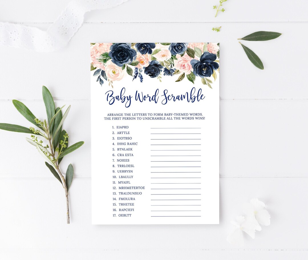 Baby Word Scramble Game, Baby Shower Game, Word Scramble Baby Shower ...