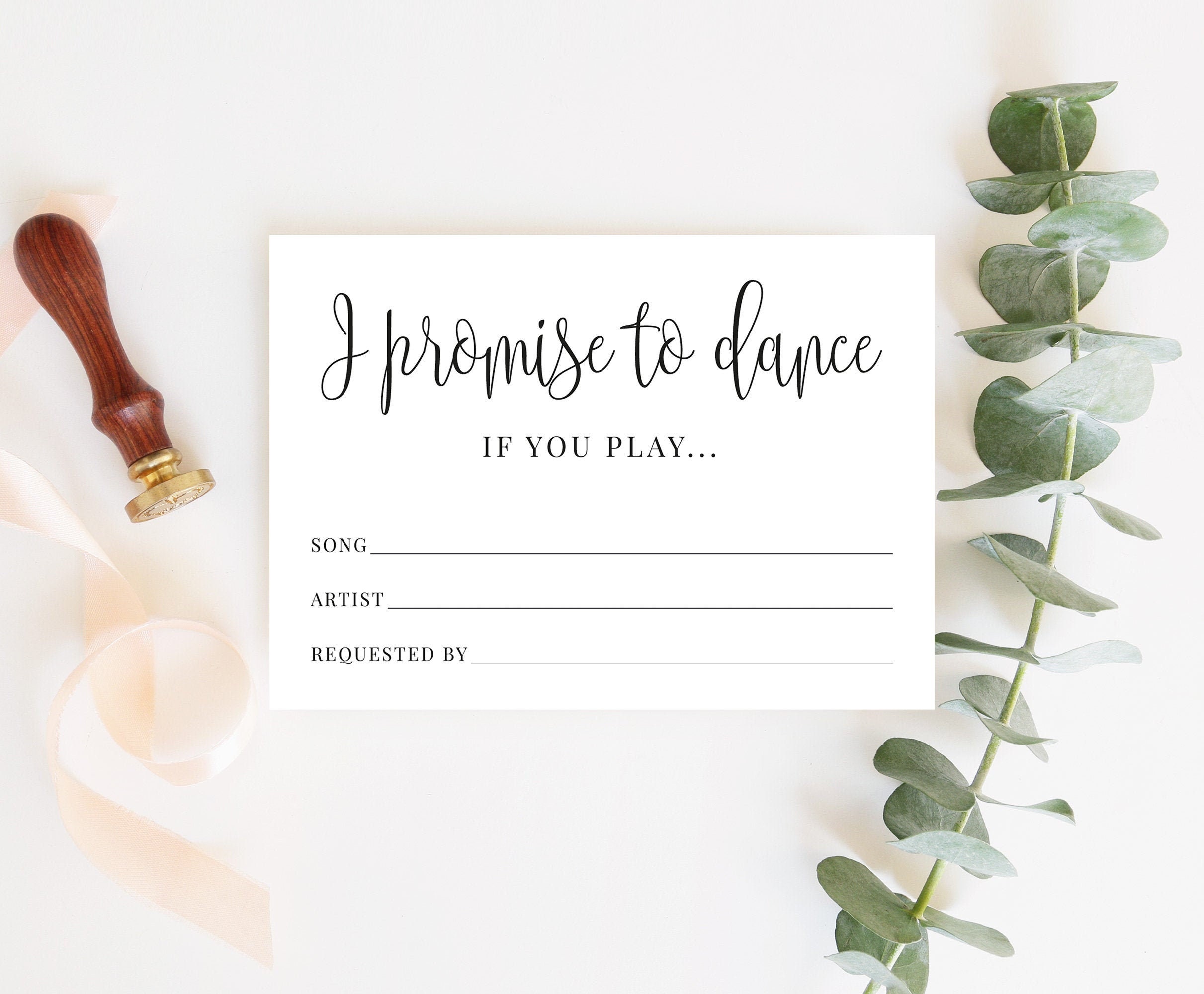 Printable Song Request Card I Promise to Dance If You Play | Etsy