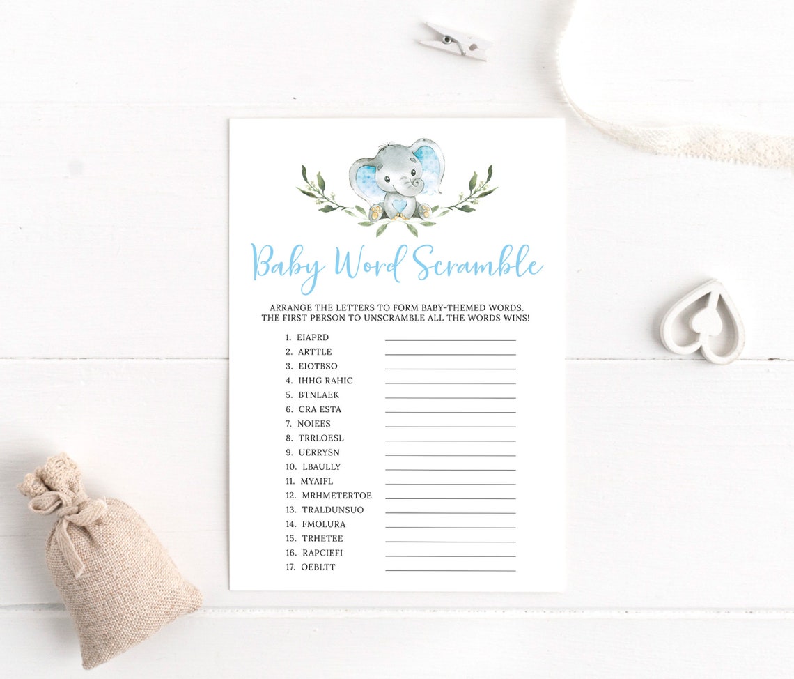 Baby Word Scramble Game, Baby Shower Game, Word Scramble Baby Shower ...