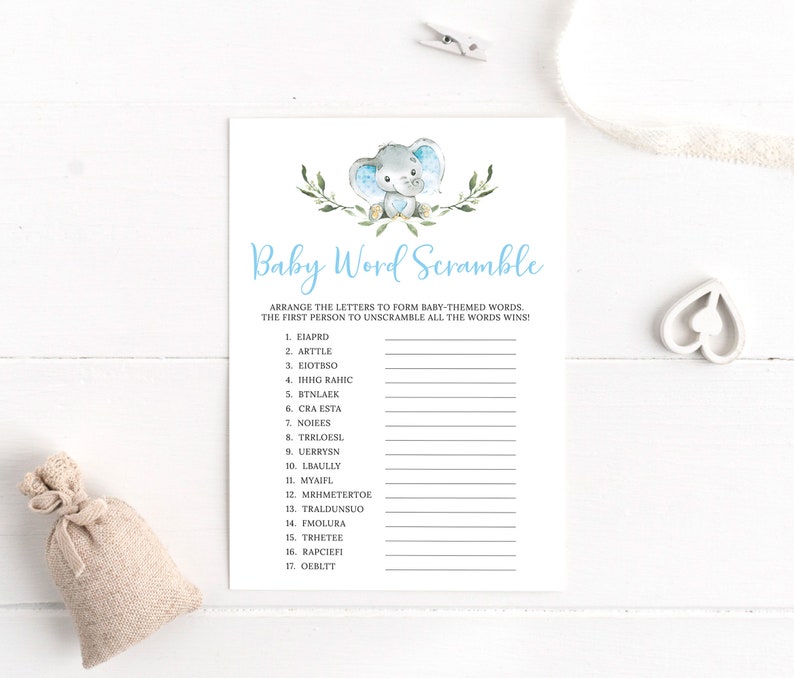 Baby Word Scramble Game Baby Shower Game Word Scramble Baby - Etsy