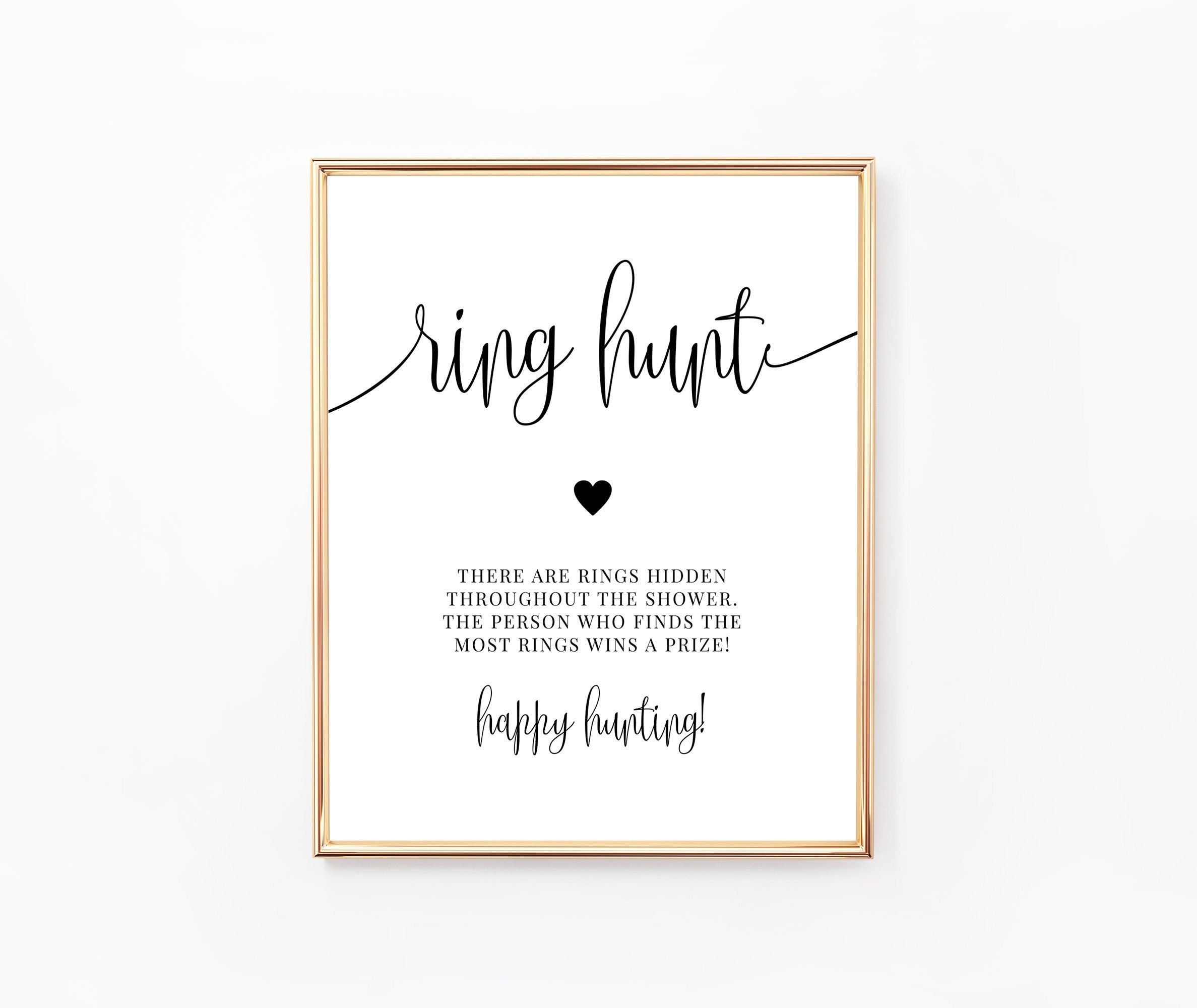 Ring Hunt Sign, the Ring Game, Printable Ring Hunt Game, Bridal Shower ...