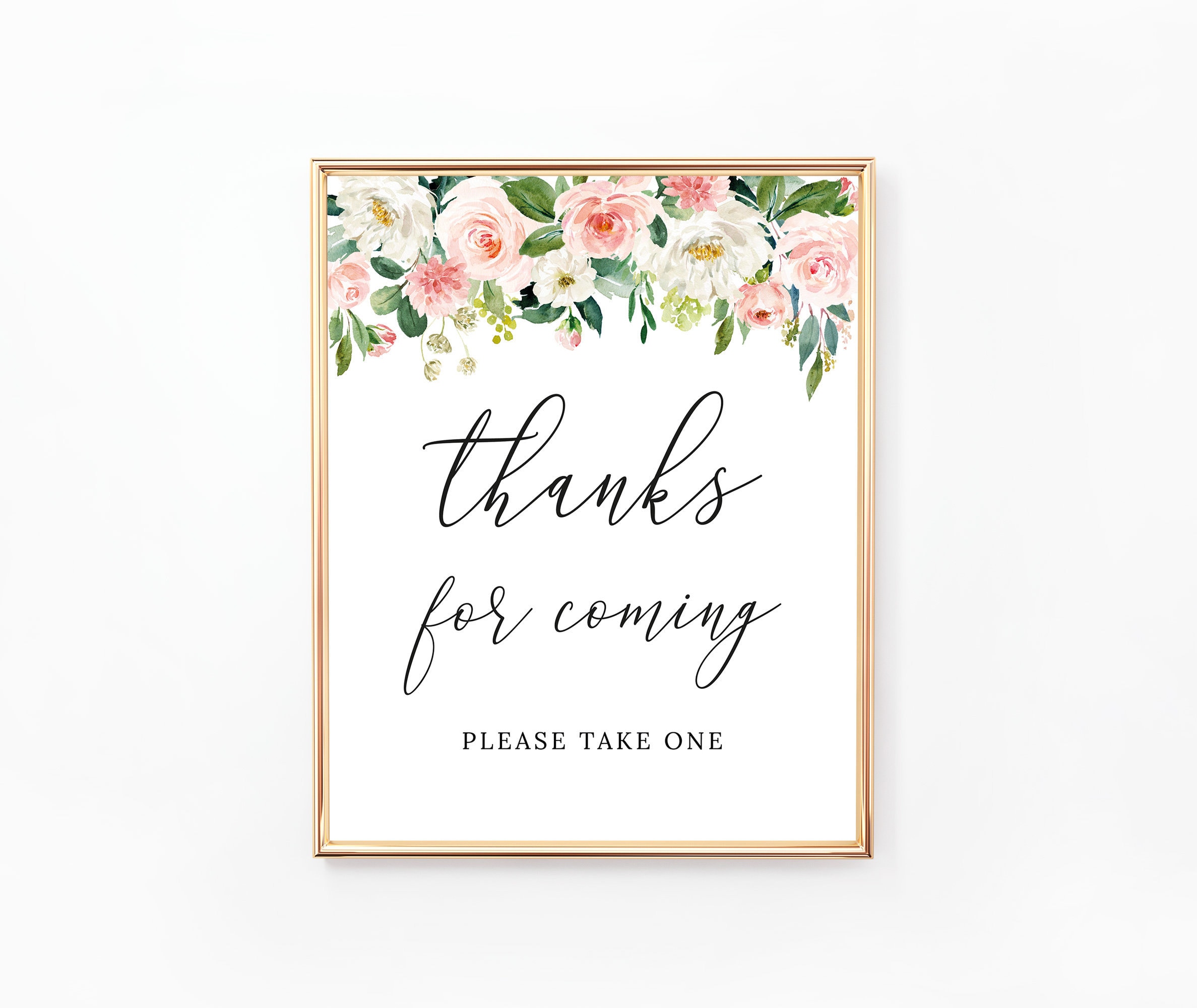 Floral Thank You For Coming Sign Printable Sign Wedding | Etsy